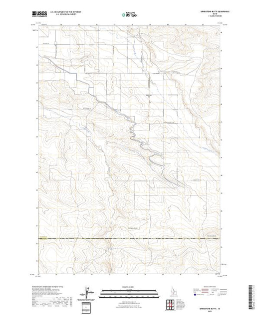 US Topo 7.5-minute map for Grindstone Butte ID – American Map Store