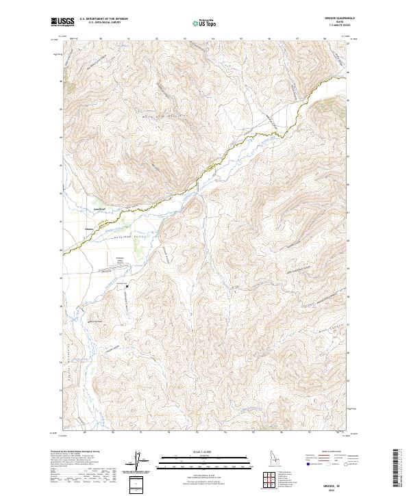 US Topo 7.5-minute map for Grouse ID – American Map Store
