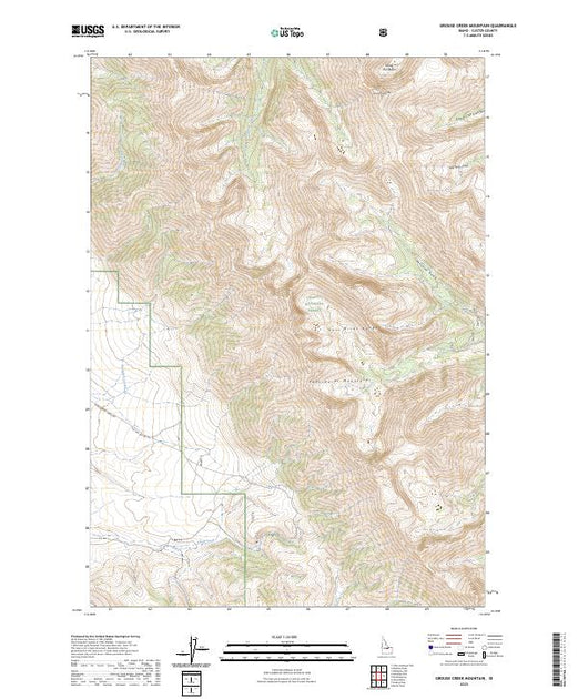 US Topo 7.5-minute map for Grouse Creek Mountain ID – American Map Store