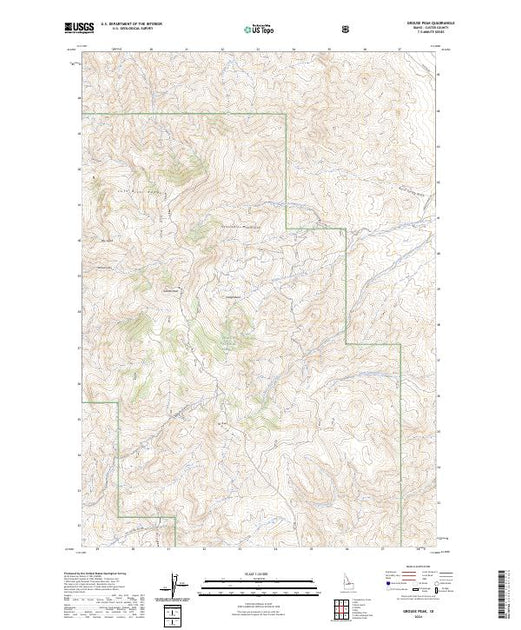 US Topo 7.5-minute map for Grouse Peak ID – American Map Store