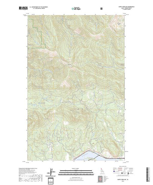 US Topo 7.5-minute map for Happy Fork Gap ID – American Map Store