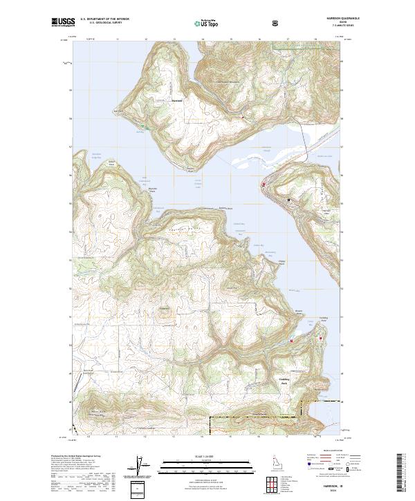 US Topo 7.5-minute map for Harrison ID – American Map Store