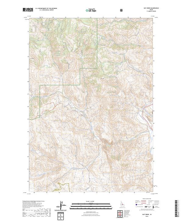 US Topo 7.5-minute map for Hat Creek ID – American Map Store