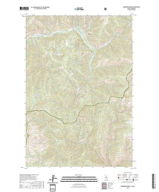 US Topo 7.5-minute map for Henderson Ridge IDMT – American Map Store