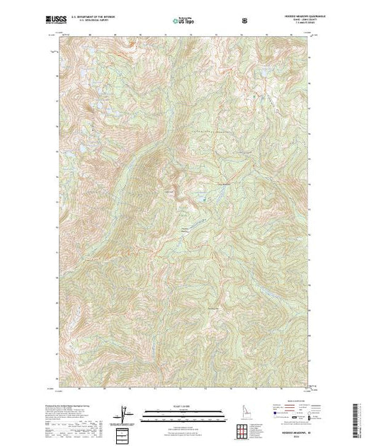US Topo 7.5-minute map for Hoodoo Meadows ID – American Map Store