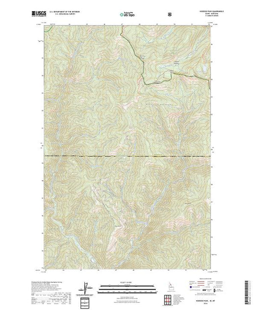 US Topo 7.5-minute map for Hoodoo Pass IDMT – American Map Store