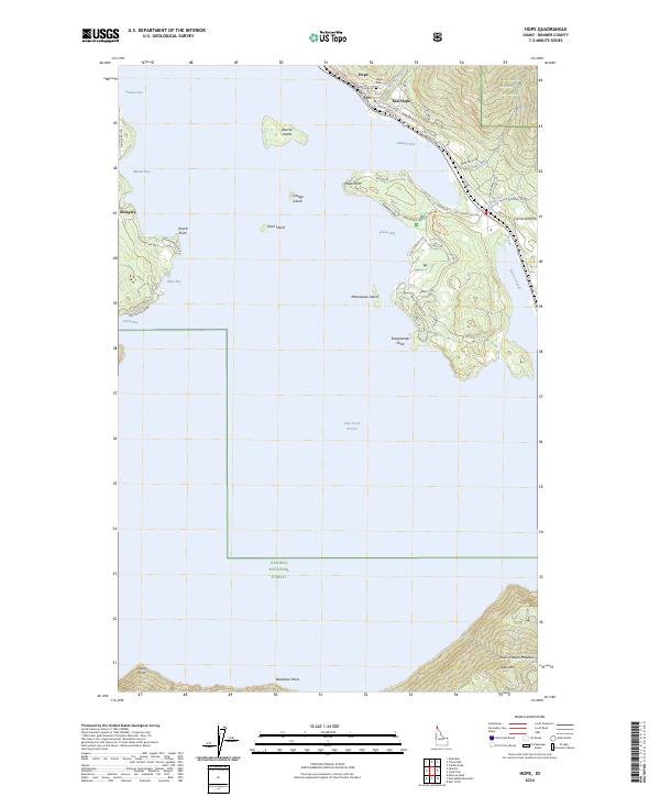 US Topo 7.5-minute map for Hope ID – American Map Store
