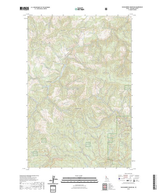 US Topo 7.5-minute map for Huckleberry Mountain ID – American Map Store
