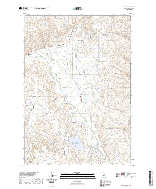 US Topo 7.5-minute map for Indian Valley ID – American Map Store