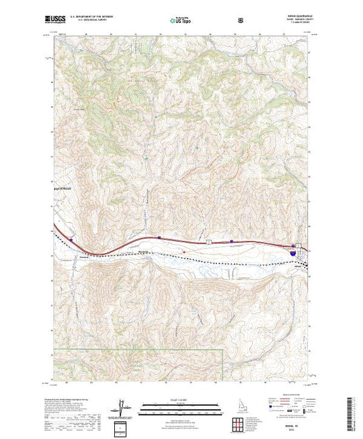 US Topo 7.5-minute map for Inkom ID – American Map Store