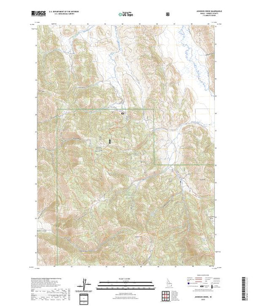 US Topo 7.5-minute map for Johnson Creek ID – American Map Store