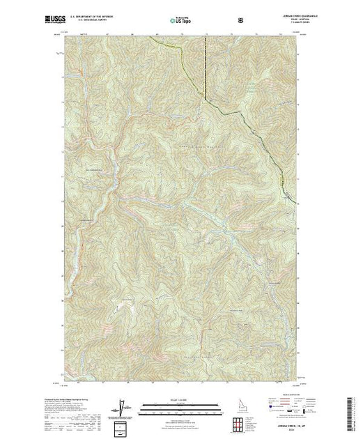 US Topo 7.5-minute map for Jordan Creek IDMT – American Map Store