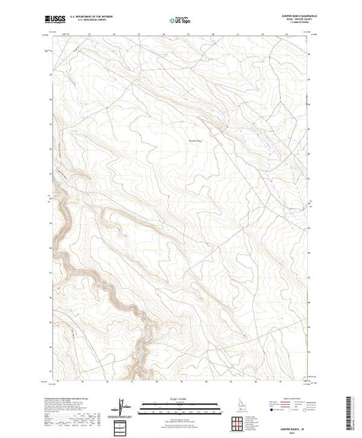 US Topo 7.5-minute map for Juniper Ranch ID – American Map Store