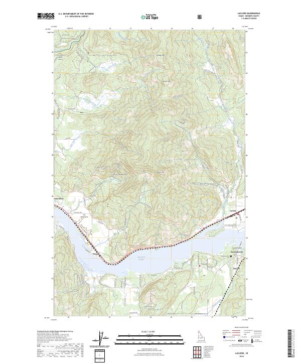 US Topo 7.5-minute map for Laclede ID – American Map Store