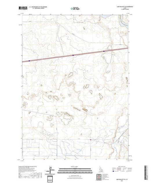 US Topo 7.5-minute map for Lake Walcott SE ID – American Map Store