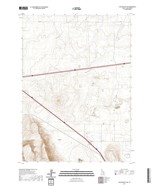 US Topo 7.5-minute map for Lake Walcott SW ID – American Map Store