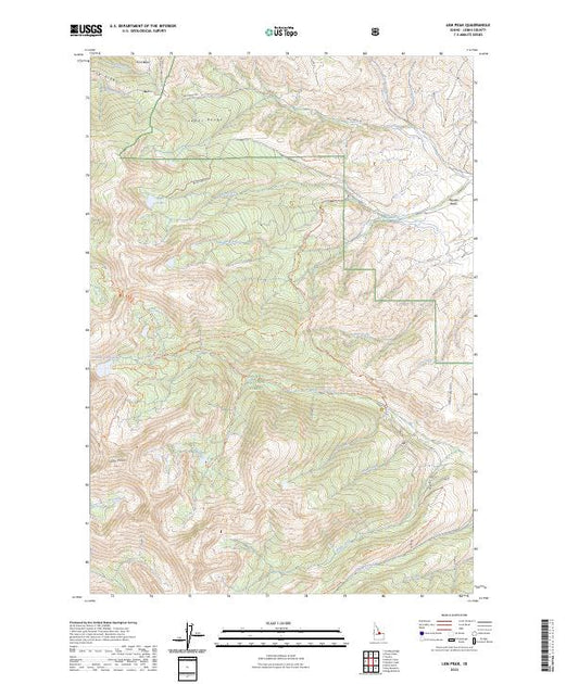 US Topo 7.5-minute map for Lem Peak ID – American Map Store