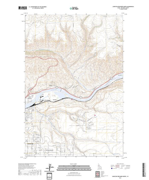 US Topo 7.5-minute map for Lewiston Orchards North ID – American Map Store