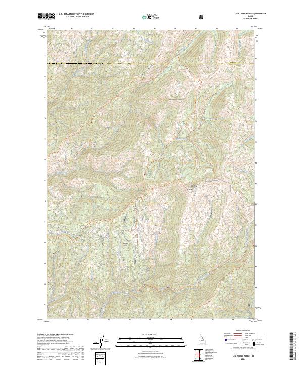 US Topo 7.5-minute map for Lightning Ridge ID – American Map Store