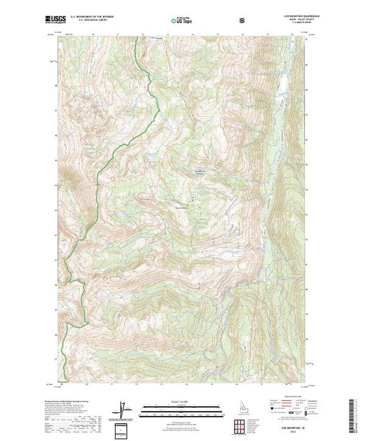 US Topo 7.5-minute map for Log Mountain ID – American Map Store