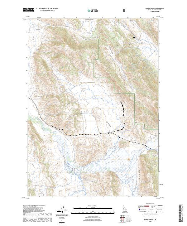 US Topo 7.5-minute map for Lower Valley ID – American Map Store