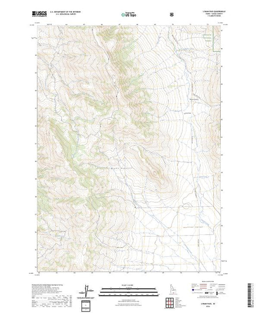 US Topo 7.5-minute map for Lyman Pass ID – American Map Store