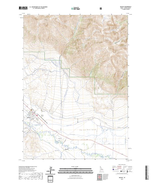 US Topo 7.5-minute map for Mackay ID – American Map Store