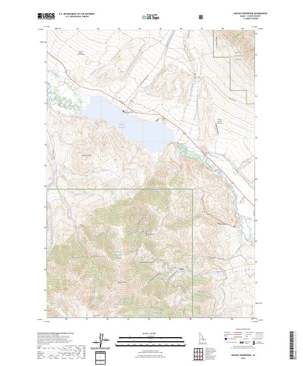 US Topo 7.5-minute map for Mackay Reservoir ID – American Map Store