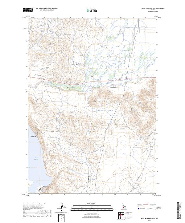 US Topo 7.5-minute map for Magic Reservoir East ID – American Map Store
