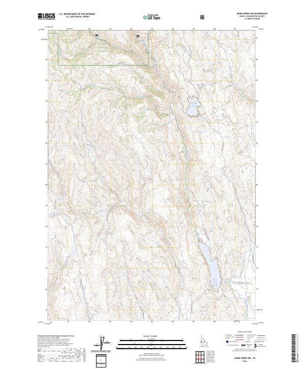 US Topo 7.5-minute map for Mann Creek NW ID – American Map Store