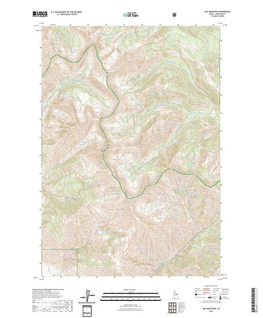 US Topo 7.5-minute map for May Mountain ID – American Map Store