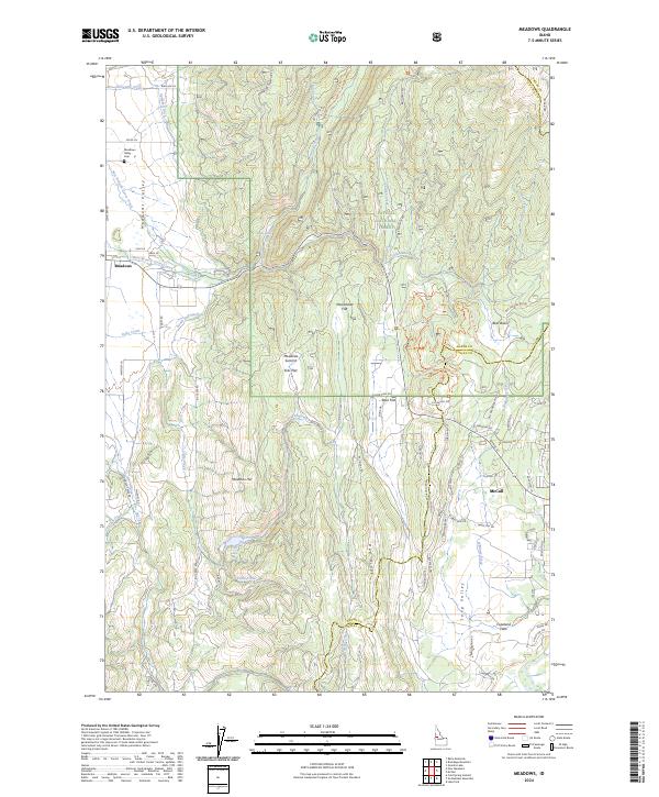 US Topo 7.5-minute map for Meadows ID – American Map Store