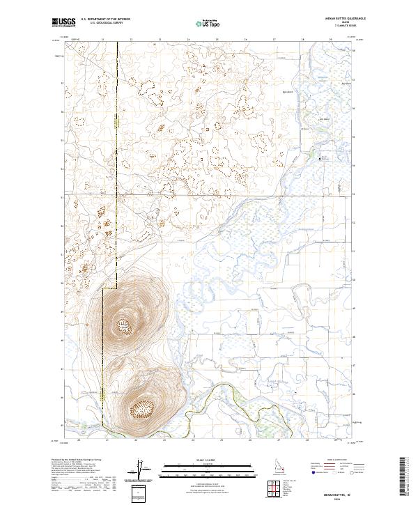 US Topo 7.5-minute map for Menan Buttes ID – American Map Store