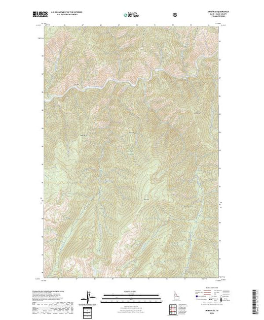 US Topo 7.5-minute map for Mink Peak ID – American Map Store