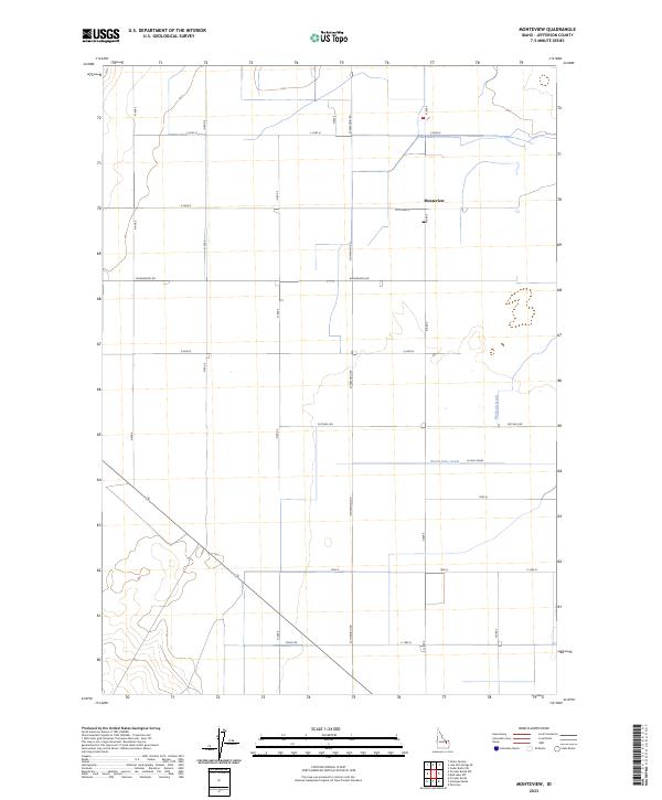 US Topo 7.5-minute map for Monteview ID – American Map Store