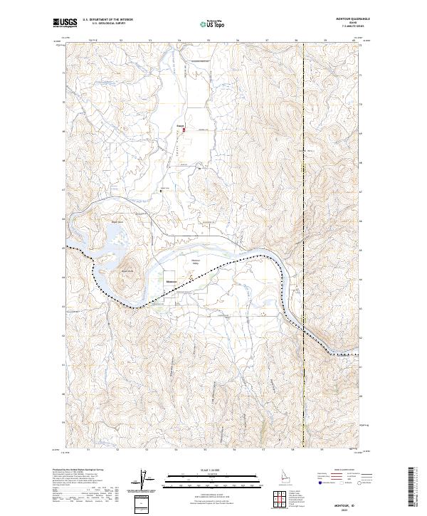 US Topo 7.5-minute map for Montour ID – American Map Store