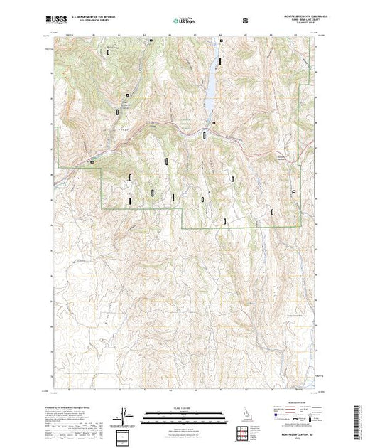 US Topo 7.5-minute map for Montpelier Canyon ID – American Map Store