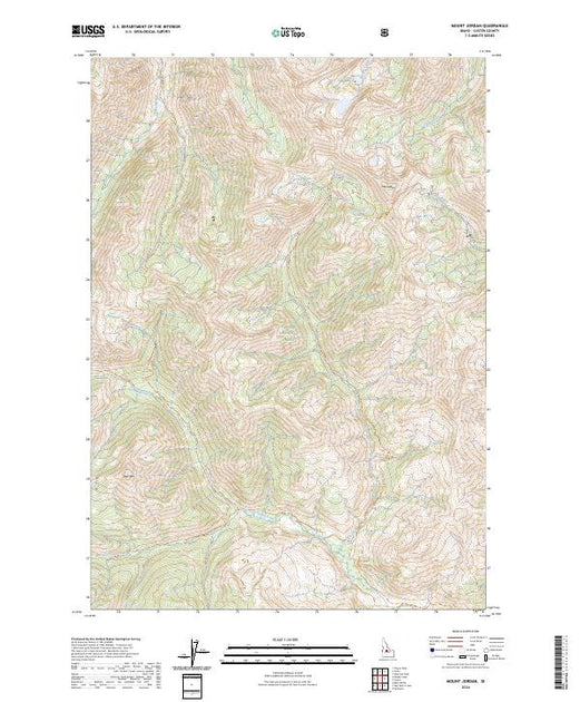 US Topo 7.5-minute map for Mount Jordan ID – American Map Store