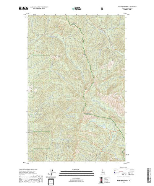 US Topo 7.5-minute map for Mount Pend Oreille ID – American Map Store
