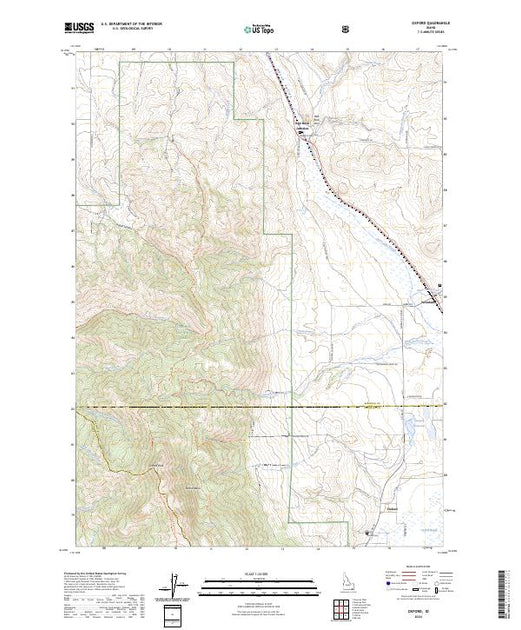 US Topo 7.5-minute map for Oxford ID – American Map Store