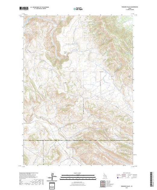 US Topo 7.5-minute map for Paradise Valley ID – American Map Store