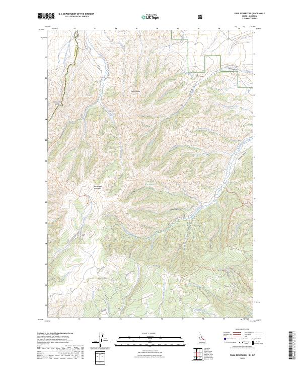 US Topo 7.5-minute map for Paul Reservoir IDMT – American Map Store
