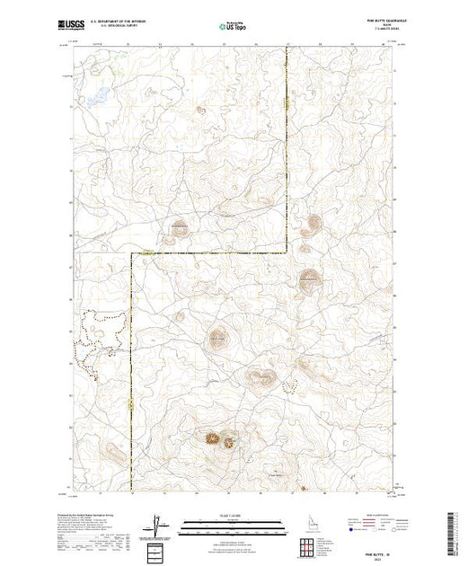 US Topo 7.5-minute map for Pine Butte ID – American Map Store