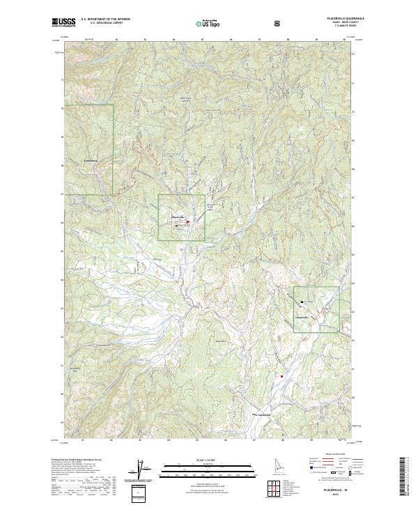 US Topo 7.5-minute map for Placerville ID – American Map Store