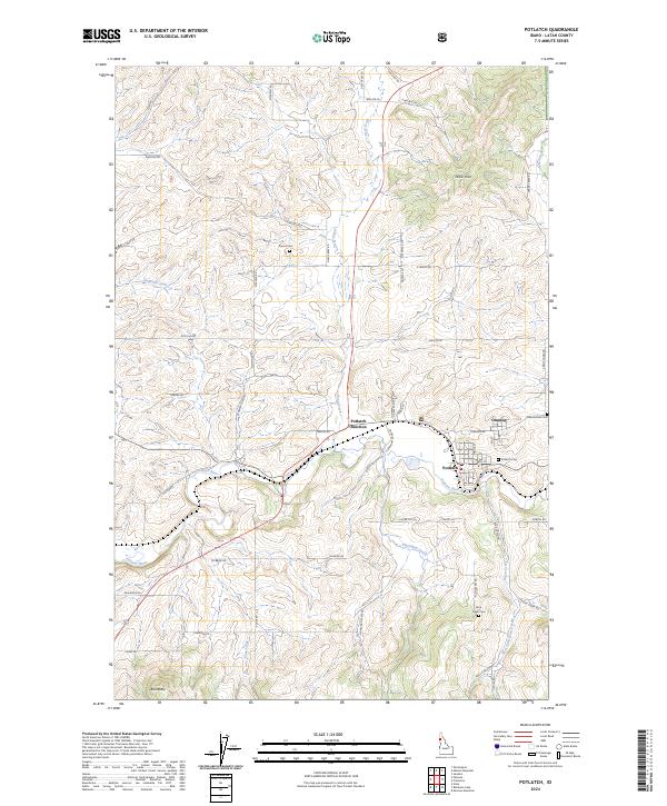 US Topo 7.5-minute map for Potlatch ID – American Map Store
