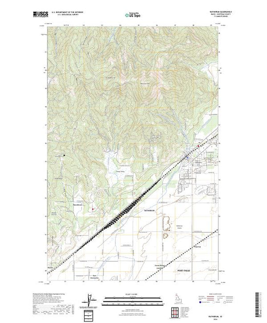 US Topo 7.5-minute map for Rathdrum ID – American Map Store