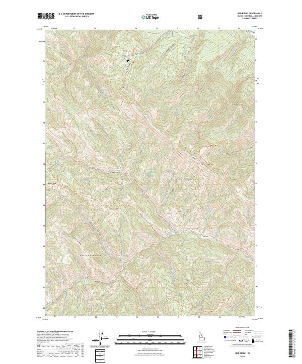 US Topo 7.5-minute map for Red Ridge ID – American Map Store