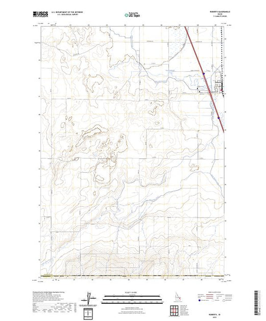 US Topo 7.5-minute map for Roberts ID – American Map Store
