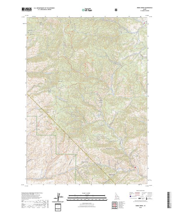 US Topo 7.5-minute map for Robie Creek ID – American Map Store