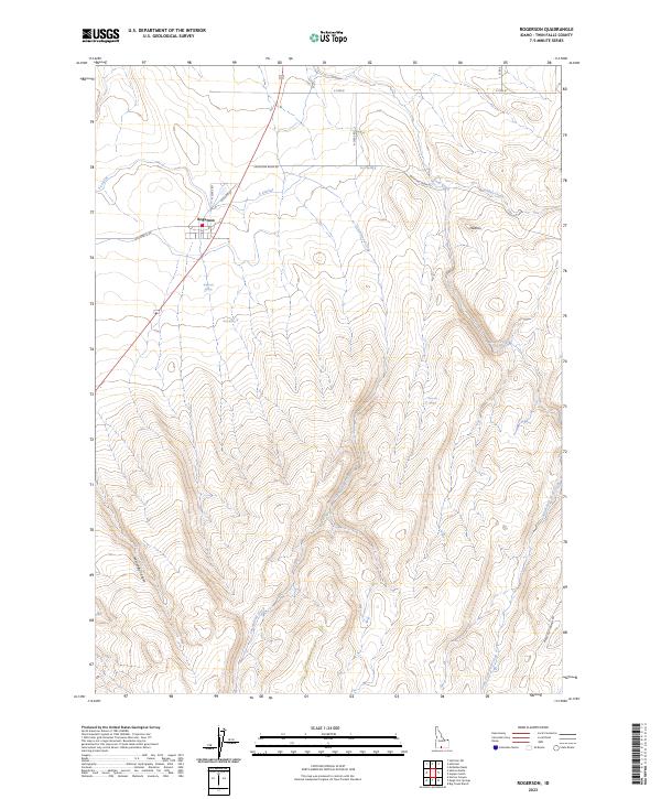 US Topo 7.5-minute map for Rogerson ID – American Map Store